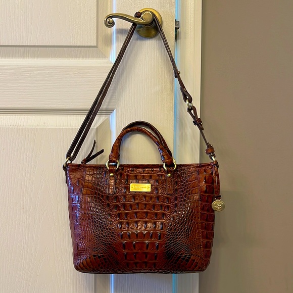 Brahmin | Bags | Brahmin Asher Croc Leather Handbag Melbourne Pecan ...